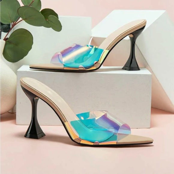 Shoes | Holographic Pyramid Heels | Poshmark